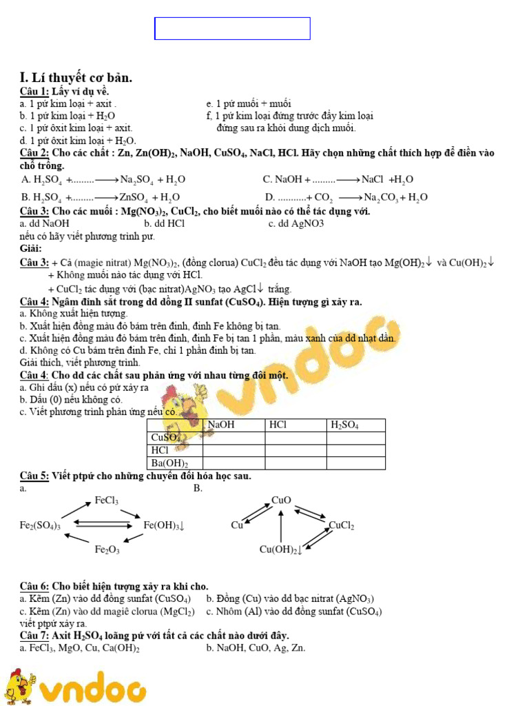 Cac Dang Bai Tap Hoa 9 Cac Dang Bai Tap Hoa 9 | PDF