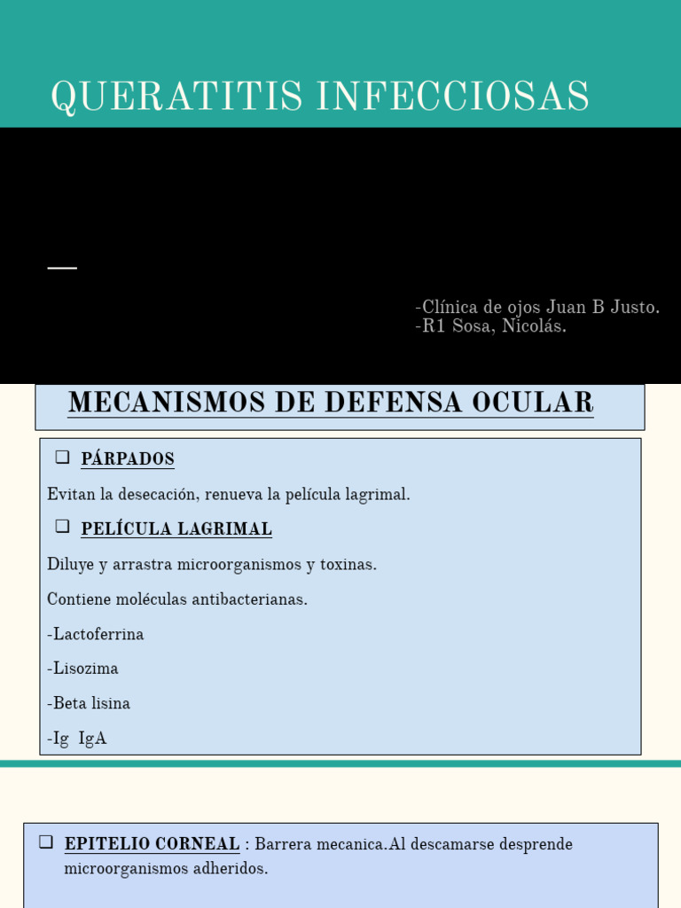 1 - Queratitis Infecciosas | PDF | Córnea | Ojo humano