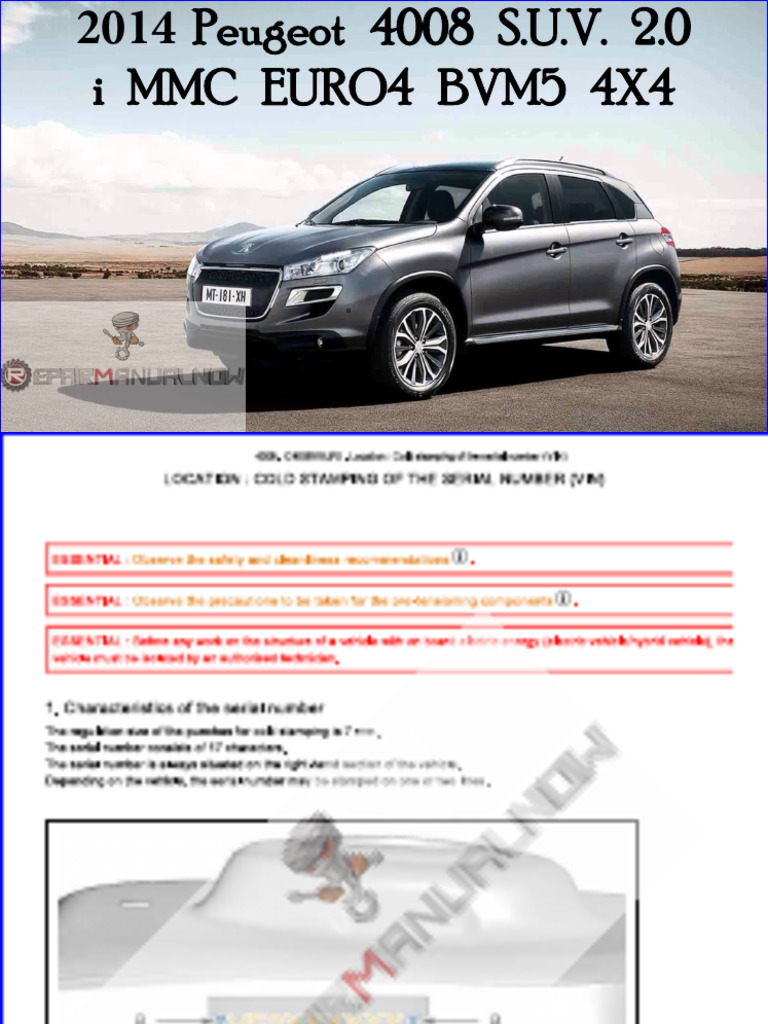2014 Peugeot 4008 Service Manual | PDF | Internal Combustion Engine ...