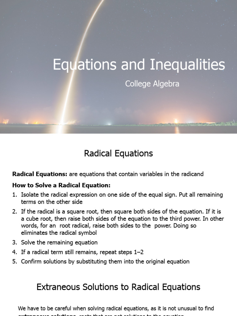 CollegeAlgebra 04 Equations-and-Inequalities | PDF | Equations ...