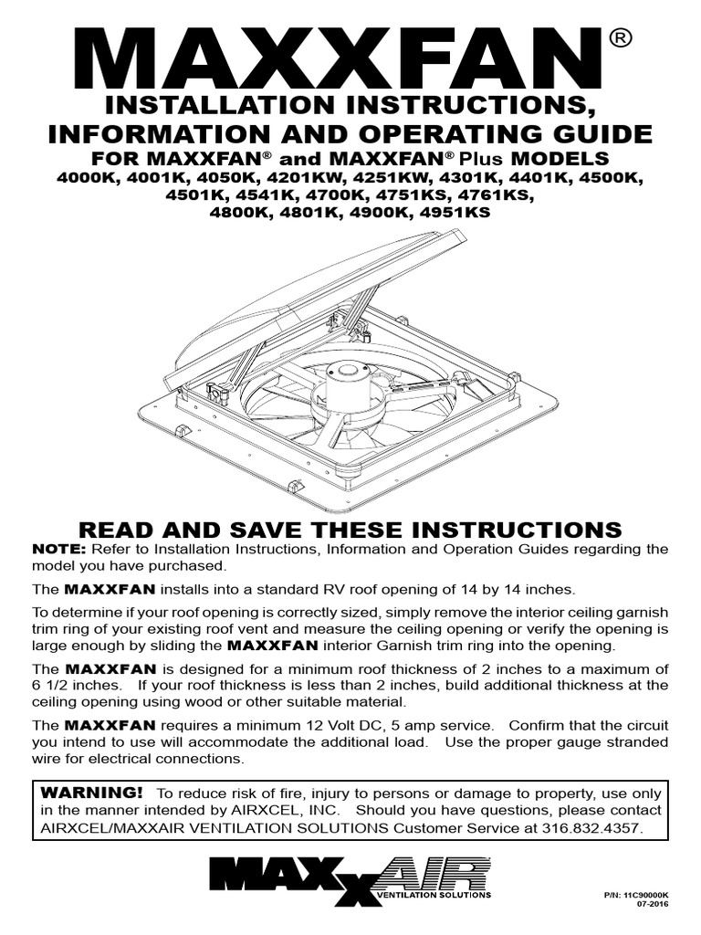 FAN MaxxFan Plus | PDF | Thermostat | Manufactured Goods