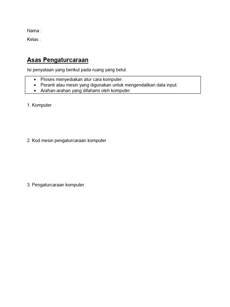 Latihan Asas Pengaturcaraan 1 | PDF