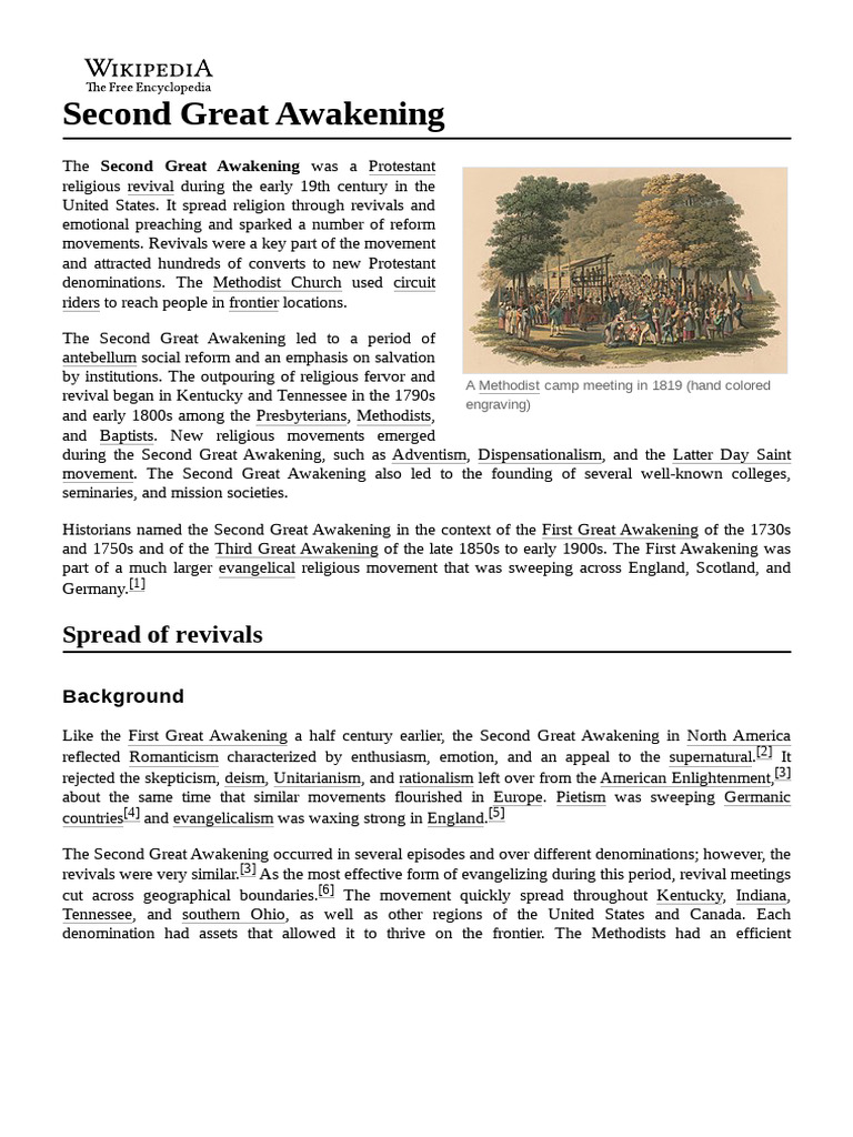 Overview of the Second Great Awakening | PDF | Christian Organizations ...