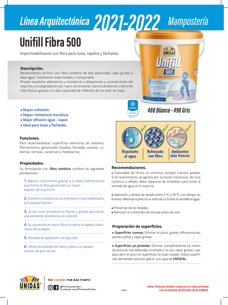 Unifill Fibra 500 | PDF | Pintar | Agua