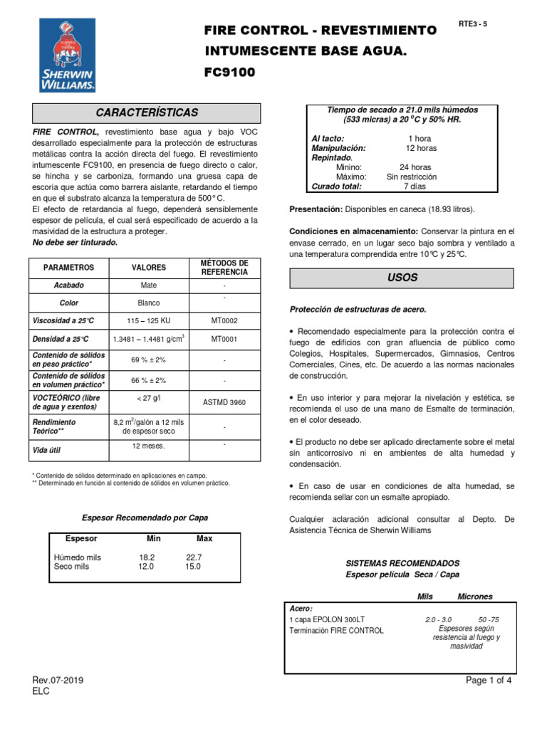 18 TDS Fire Control 1 | PDF | Agua | Física Aplicada e Interdisciplinaria