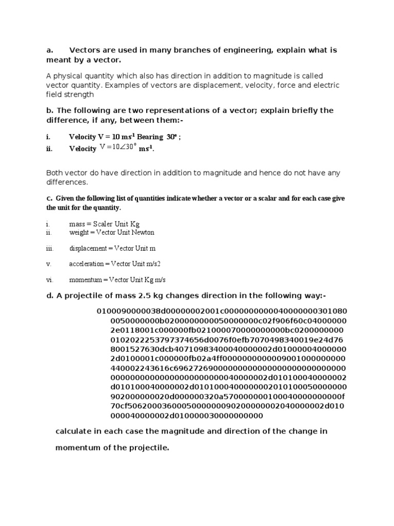 I. Velocity V 10 Ms Bearing 30 Ii. Velocity Ms .: I. Mass Scaler Unit KG | PDF | Euclidean ...