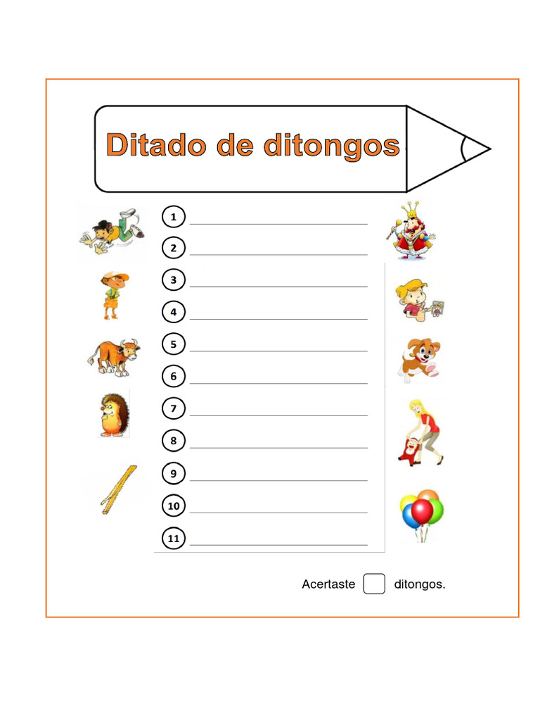 Ditado de Ditongos | PDF