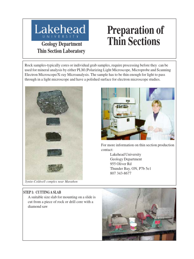 Preparation Thin Section Lake University | PDF