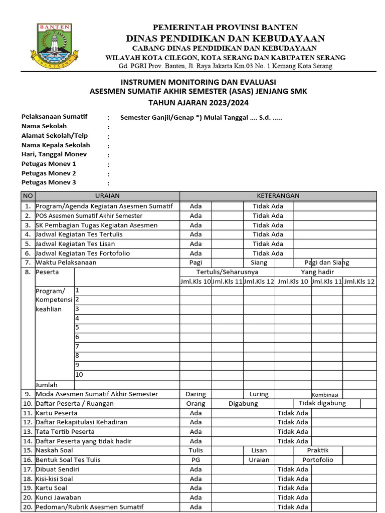 Asesmen Sumatif Akhir Semester (ASAS) SMK | PDF