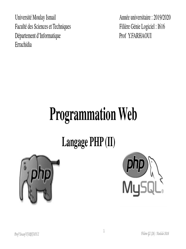 Cours 5 - 2 - P PHP | PDF | Internet | Internet et Web