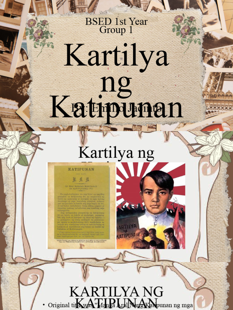 Kartilya NG Katipunan Group 1 BSED 1 | PDF | Philippines | Spanish East ...