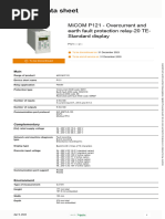 Product Datasheet: Micom P127 - Overcurrent and Earth Fault Protection ...