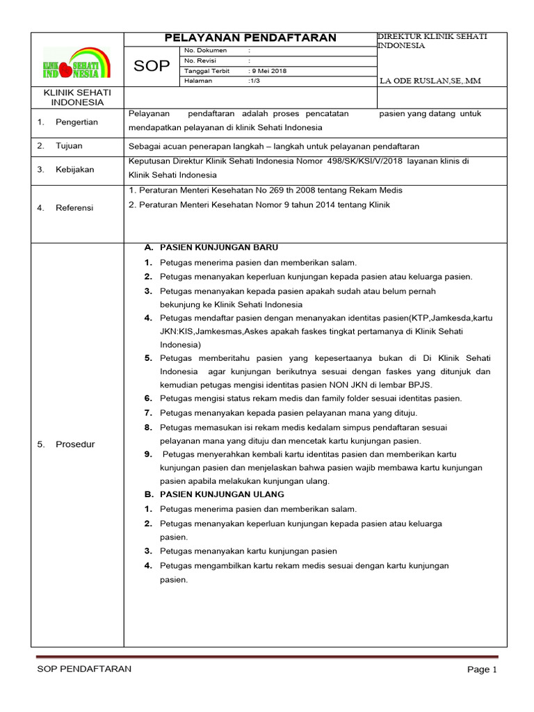 Sop Pelayanan Loket | PDF