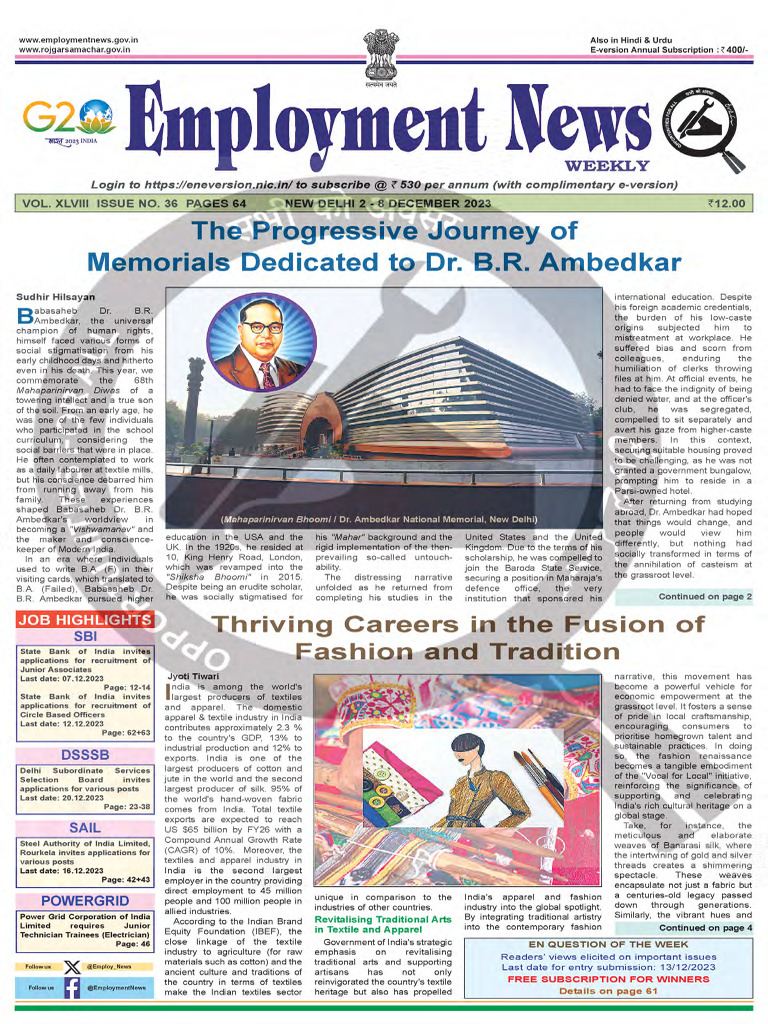 Employment News English 02-12-2023 | PDF