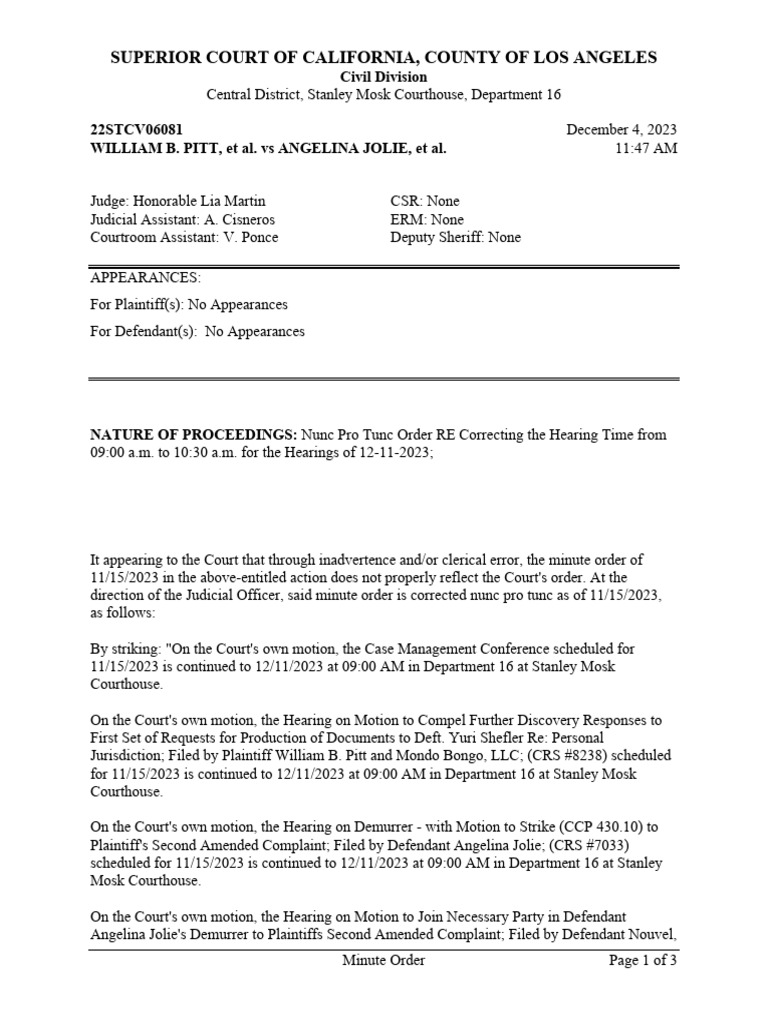 Superior Court of California, County of Los Angeles: Civil Division ...