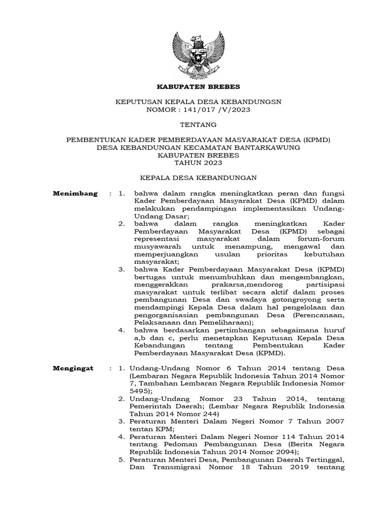 Contoh SK KPMD 2023 | PDF