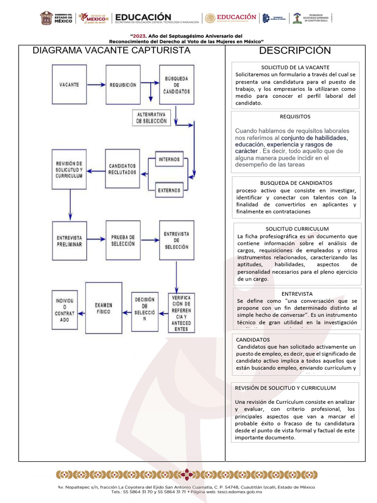 Diagrama Vacante Capturista | Descargar gratis PDF | Plan de estudios ...