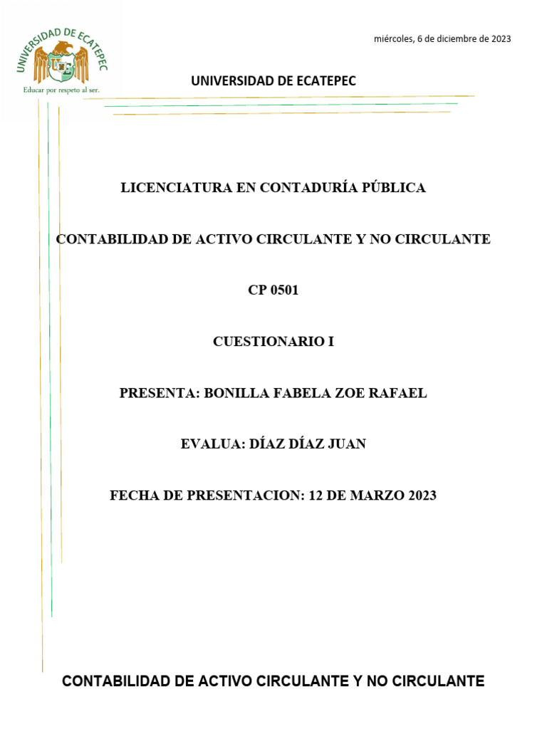 Activo Circulante | PDF | Contabilidad | Cheque