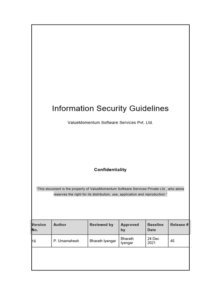 Information Security Guidelines | PDF | Information Security | Encryption