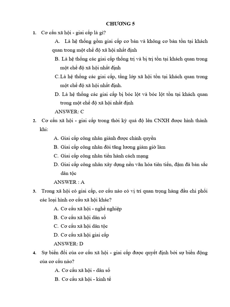 Chương 5 CNXH Lần 3 | PDF