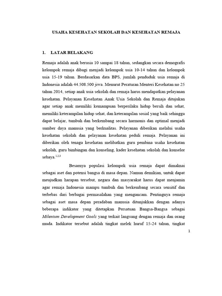 Pelayanan Kesehatan Remaja 2014 | PDF