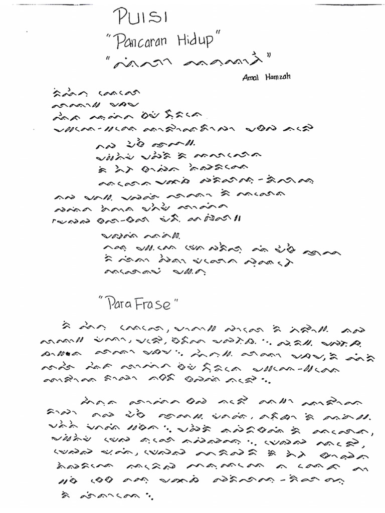 Puisi Ke Parafrase Ahmad Fadhil Ismail C22A | PDF