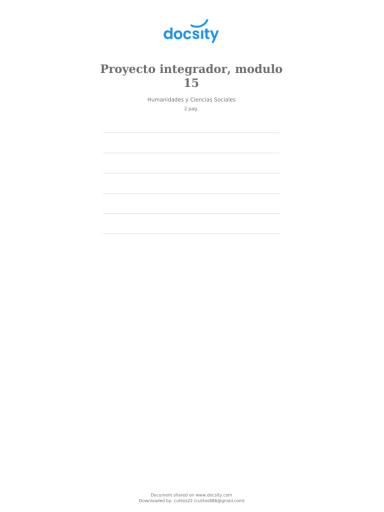 Docsity Proyecto Integrador Modulo 15 3 | PDF | Ciencias sociales