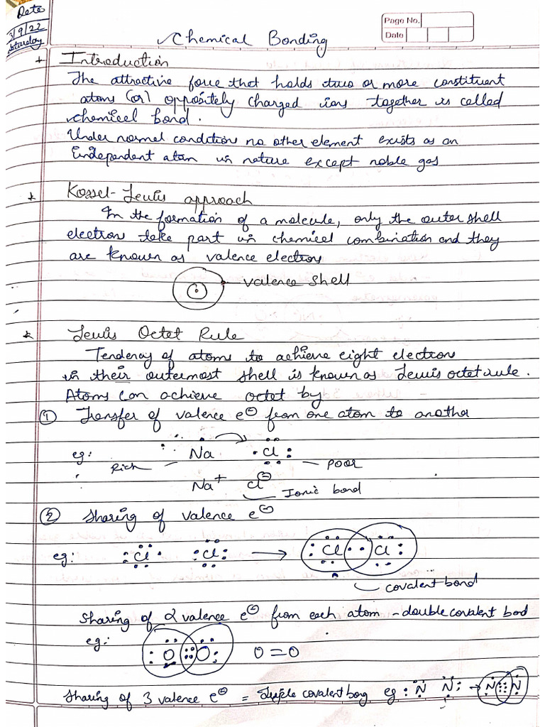 Chemical Bonding Notes | PDF