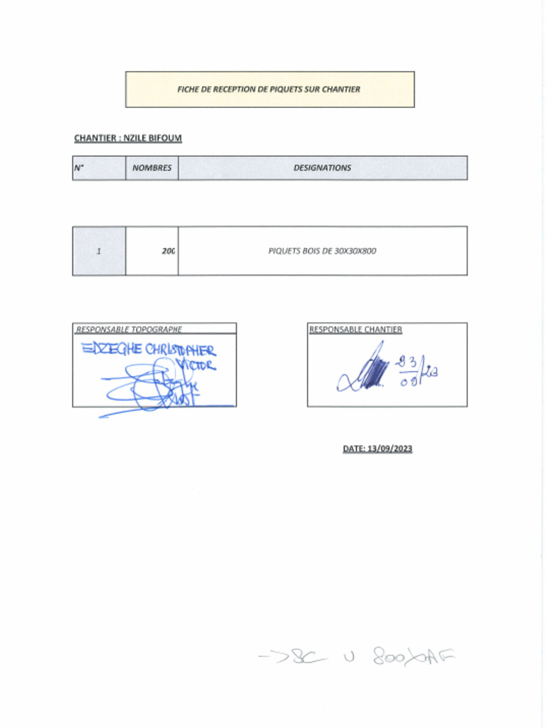 Fiches de Reception | PDF