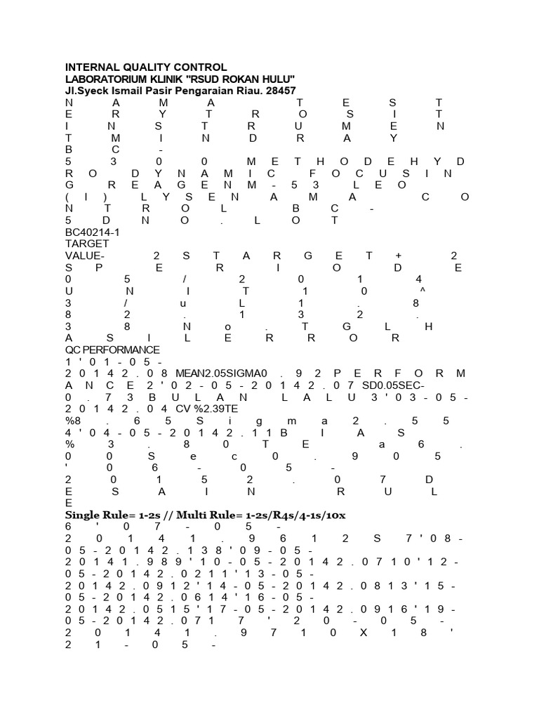 Internal Quality Control | PDF