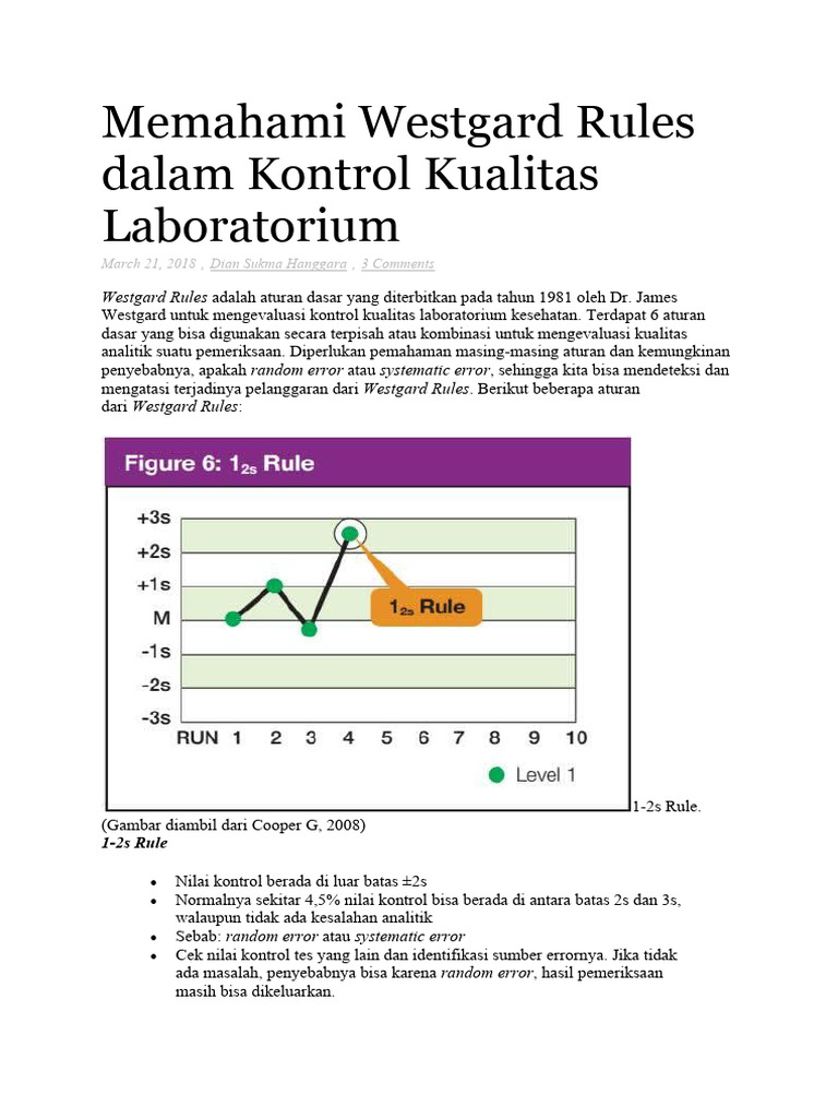 Memahami Westgard Rules Dalam Kontrol Kualitas Laboratorium | PDF