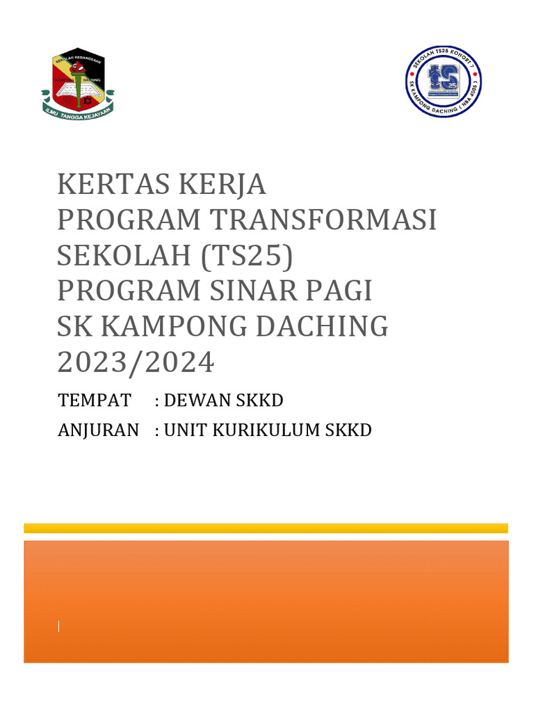 Program Sinar Pagi SK Kampong Daching | PDF