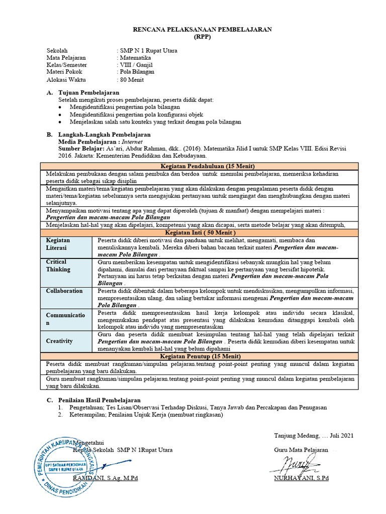 RPP 1 | PDF | Karier & Perkembangan