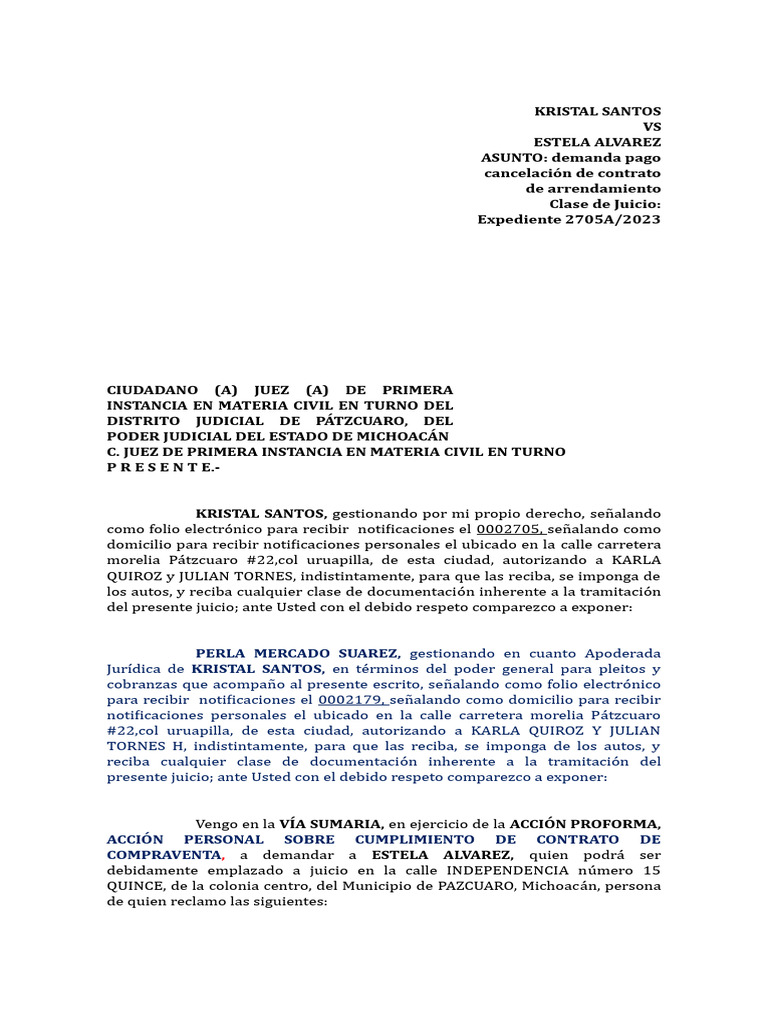 Demanda Civil. | PDF | Conceptos legales | Ley común