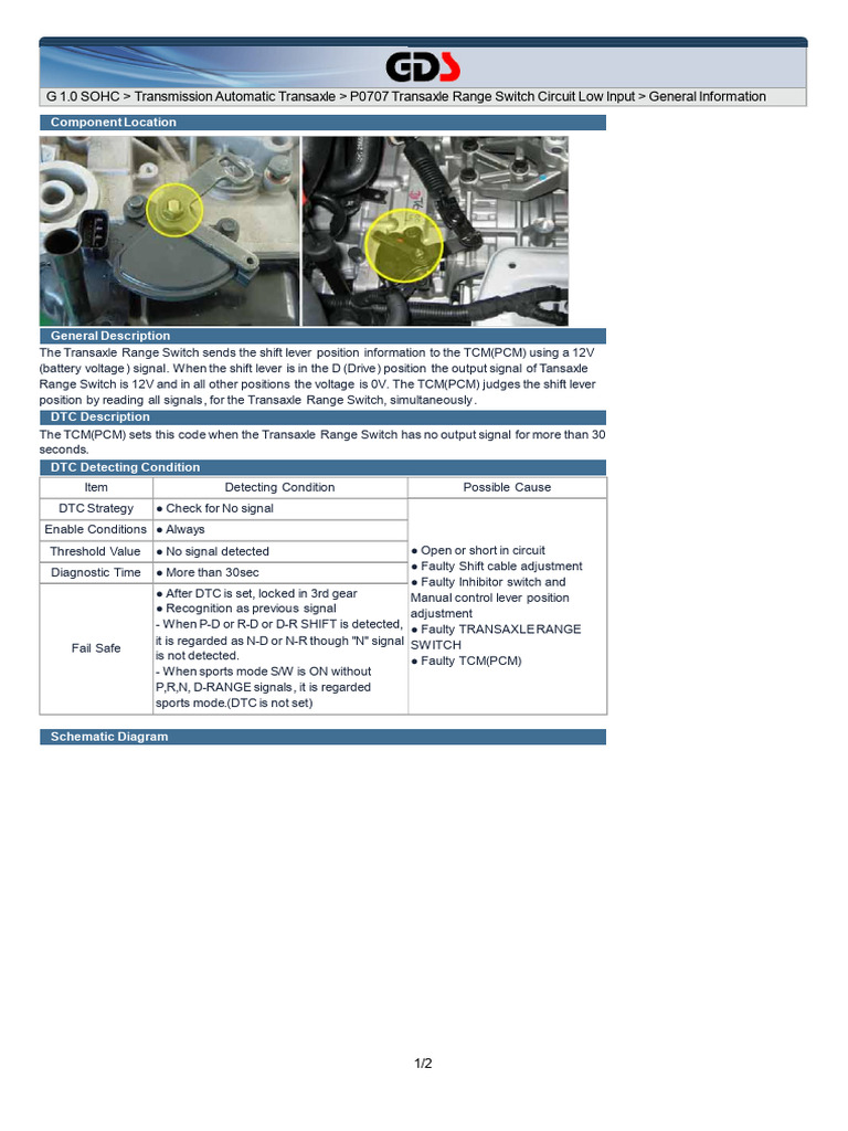 A4cf0 Kiahyundai P0707 | PDF