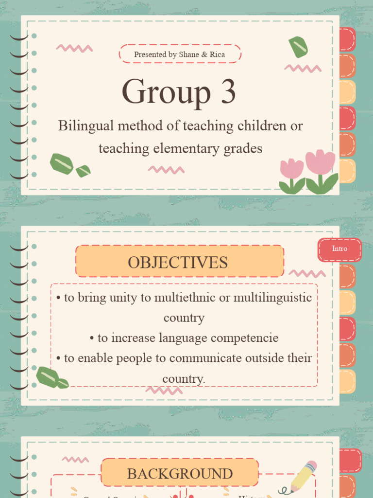 Bilingual Method of Teaching Children - Group 3 | PDF | Multilingualism | Human Communication