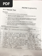 PLTW Activity 2.1.1 Answer Key | PDF | Engineering Tolerance | Metrology