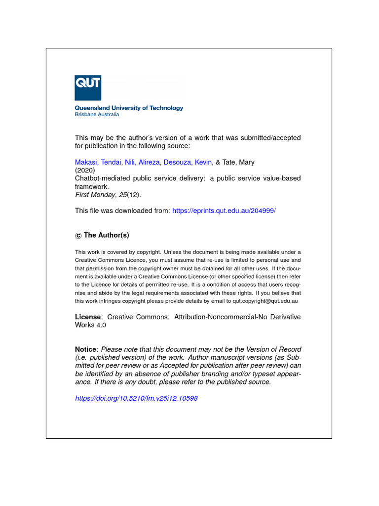 A Public Service Value-Based Framework | PDF