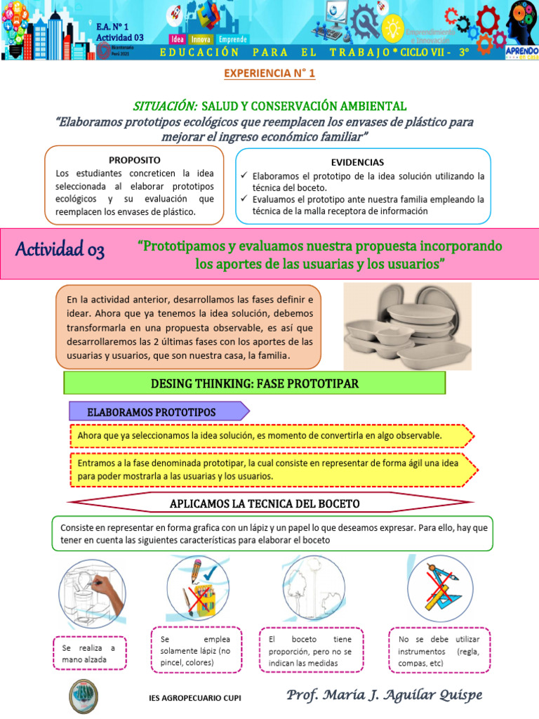 Experiencia #1, Actividad 3 Ept - 3° Grado | PDF