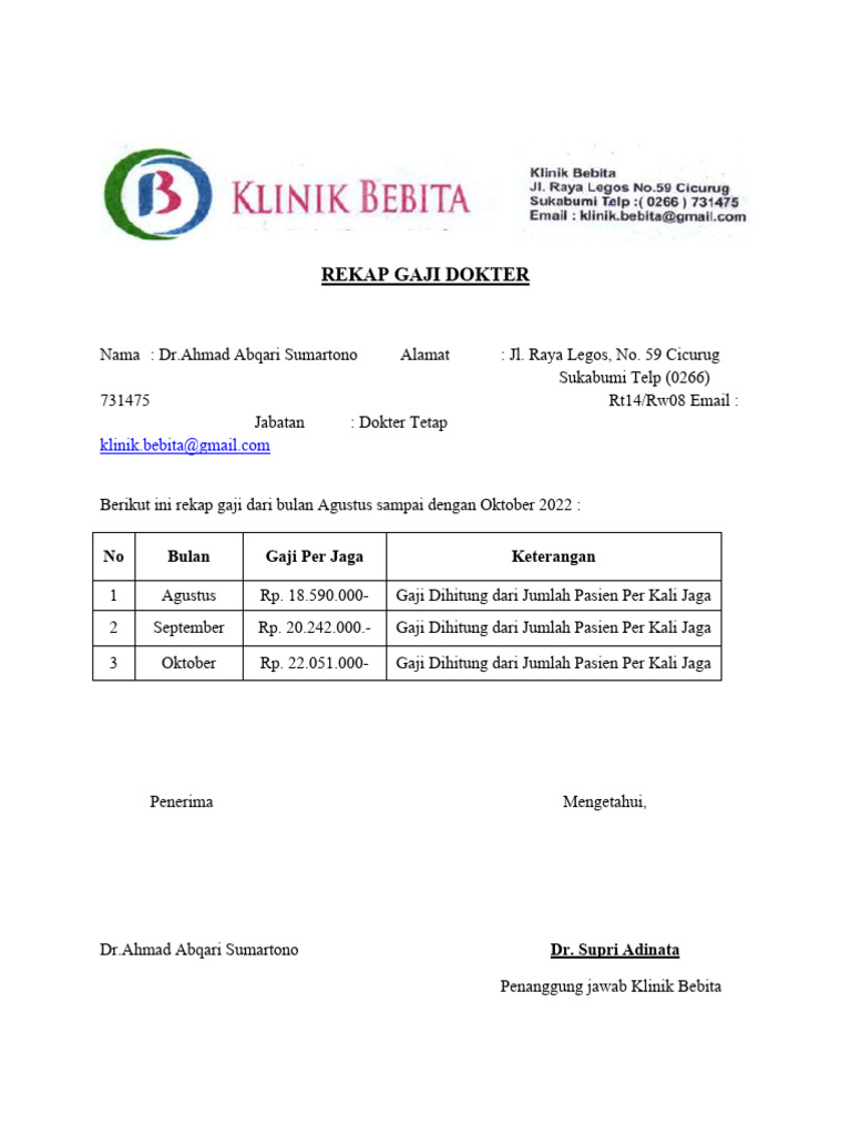 Kop Surat Klinik Bebiita | PDF