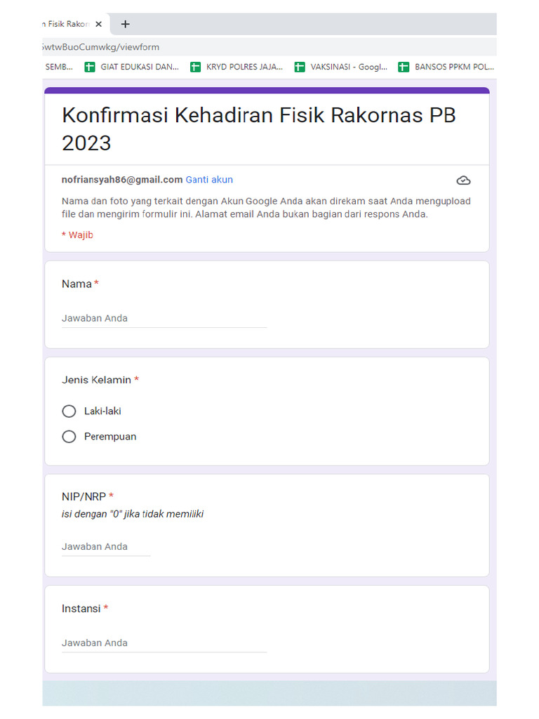 Data Konfirmasi Kehadiran Fisk | PDF