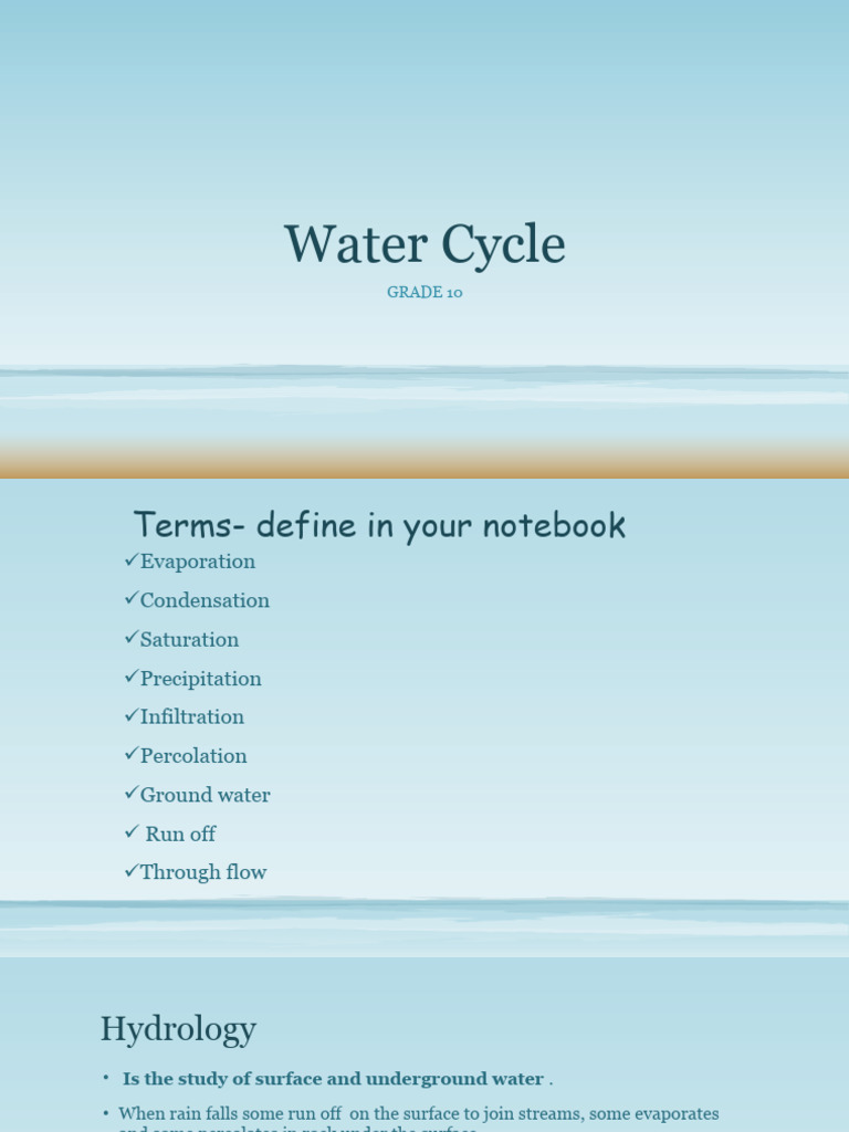 Grade 10 Hydrology 2023 | PDF | Water Cycle | Water