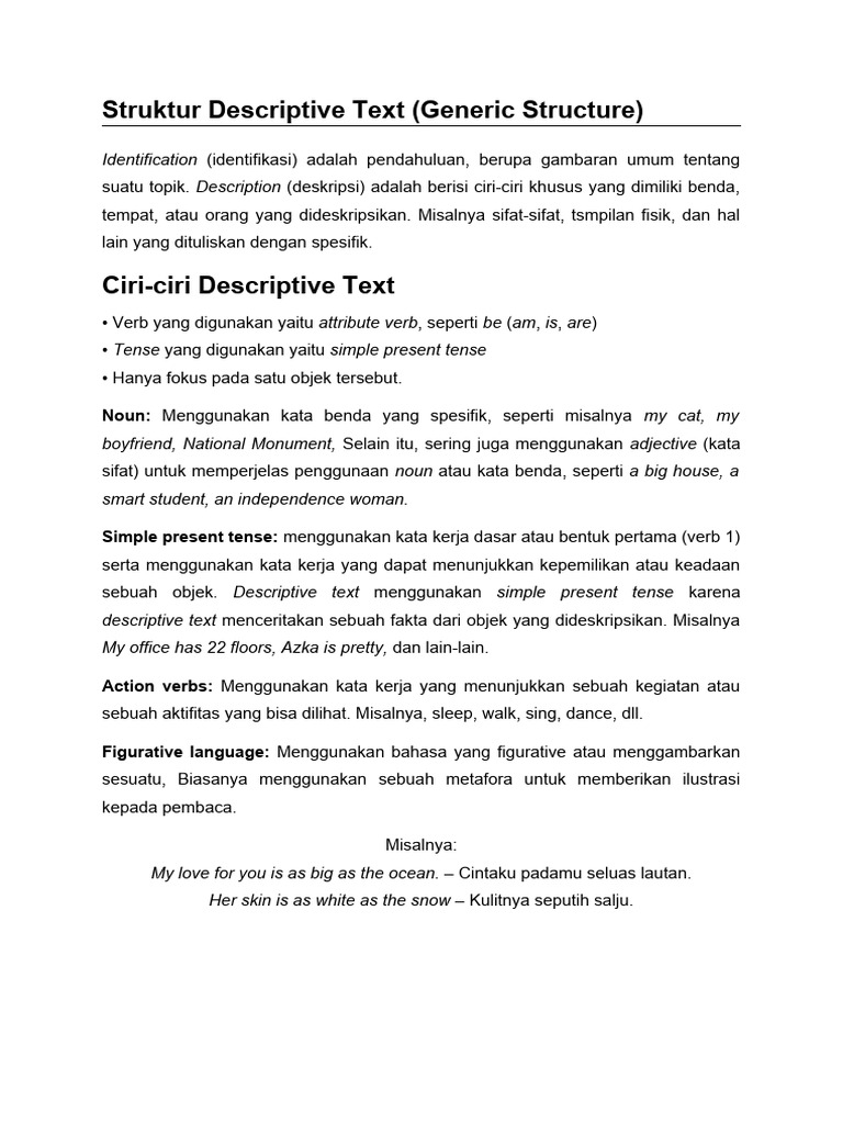 Struktur Descriptive Text | PDF