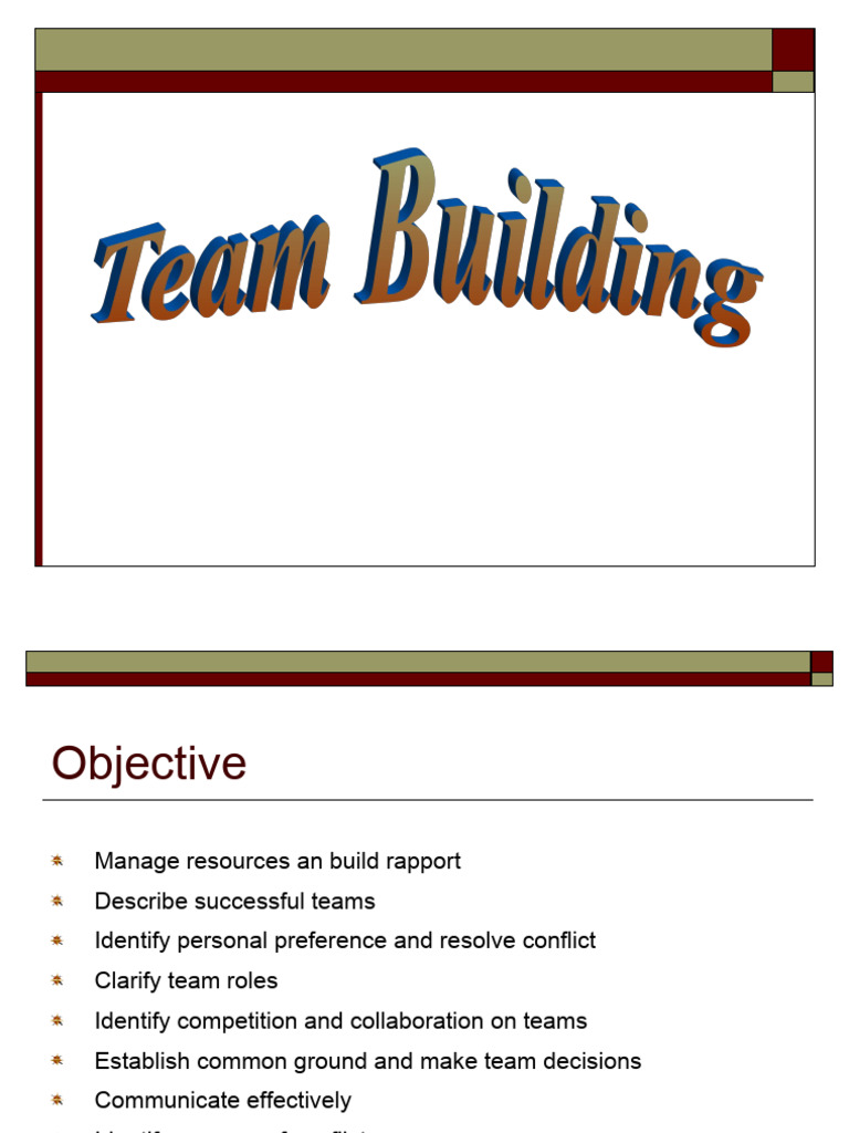 Team Building - Games | PDF | Psychology | Behavioural Sciences