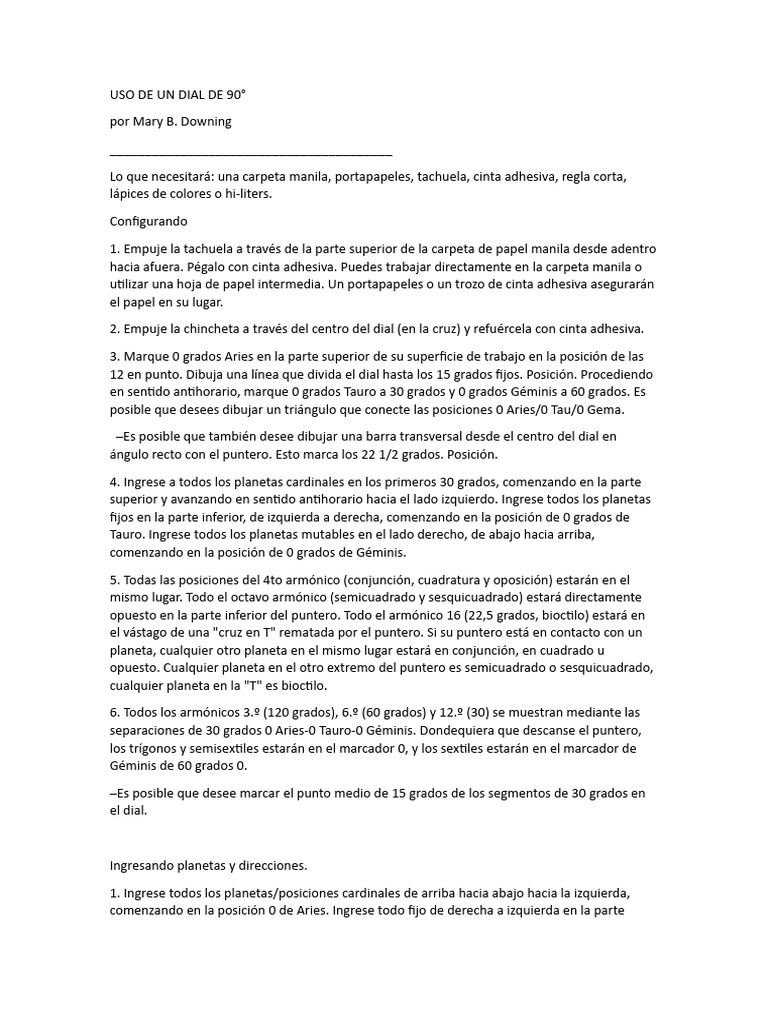 Cómo Usar un Dial de 90° en Astrología | PDF | Dom | Venus
