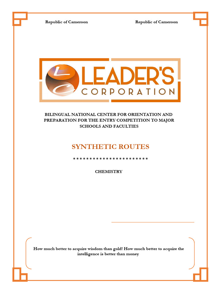 Synthetic Routes Lcorp | PDF | Chemical Reactions | Organic Chemistry