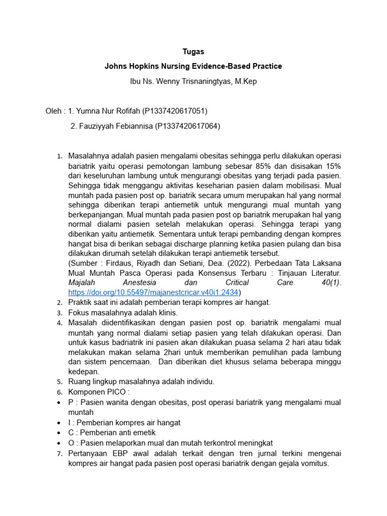 Tugas Johns Hopkins - Yumna Dan Fauziyyah | PDF