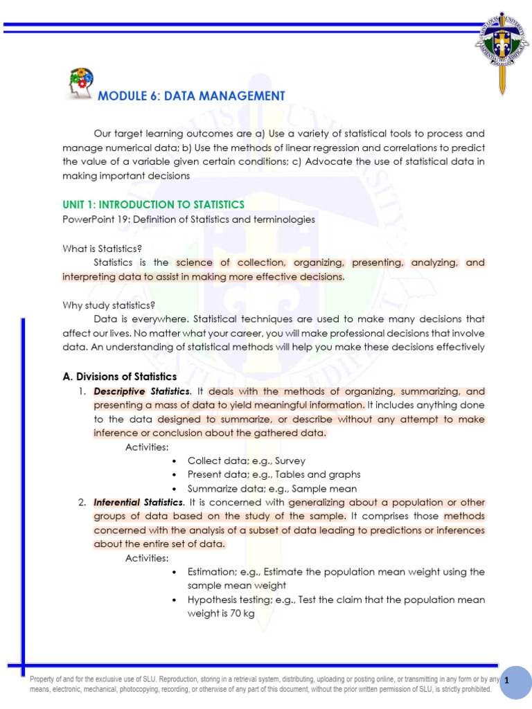 ??module 6 ? | Download Free PDF | Statistics | Level Of Measurement