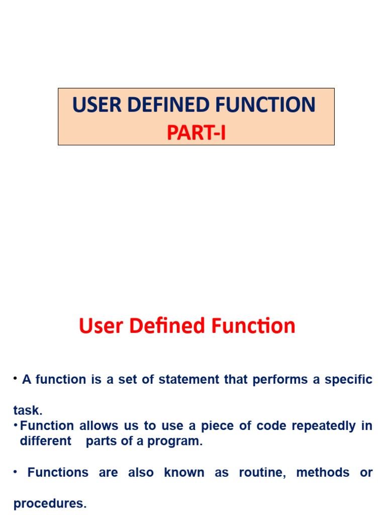 User Defined Function Part I Pdf Parameter Computer Programming
