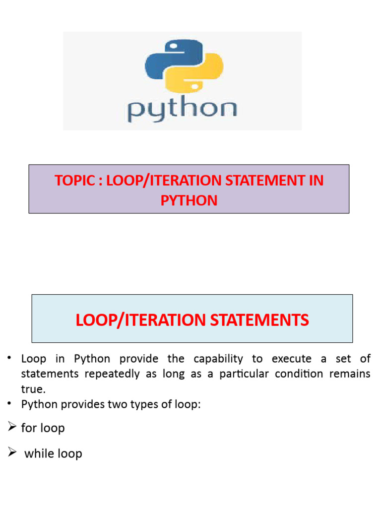 Xi Cs For Loop In Python Pdf Control Flow Computer Engineering